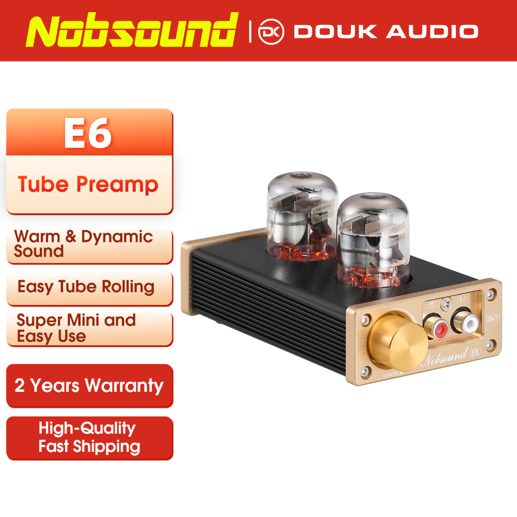 Nobsound E6 Direct Heated Vacuum Tube Preamp Class A Stereo Audio Pre ...