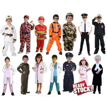【Stok Sedia di Malaysia】Pakaian Tema Pekerjaan Kanak-kanak, termasuk ...