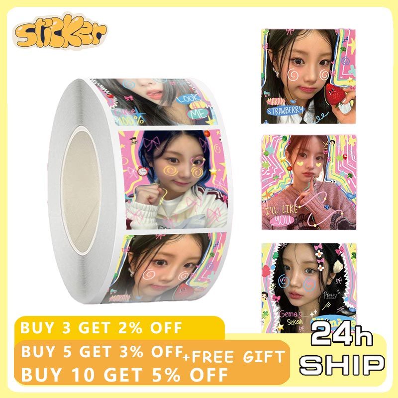 500PCS/Roll Kpop Korean Girl Group ILLIT Stickers DIY Phone Water Cup ...