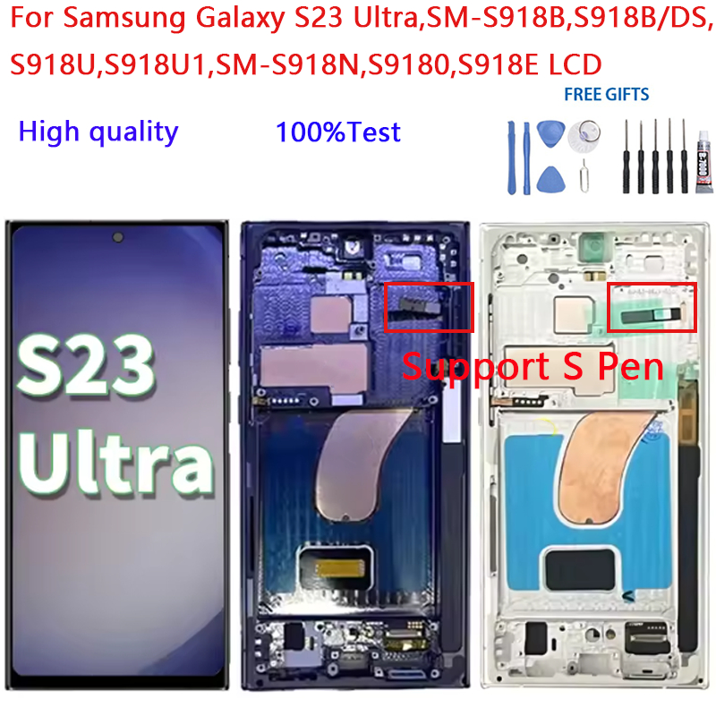 For Samsung Galaxy S23 Ultra,SM-S918B,S918B/DS,S918U,SM-S918N,S918E LCD ...