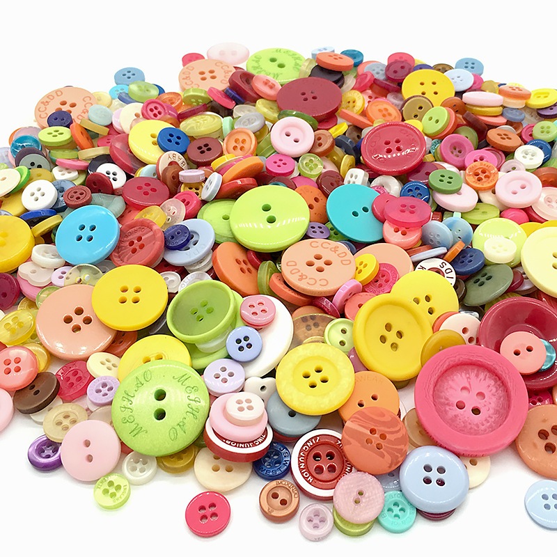 600pcs Mixed Size Color Resin Button for DIY Handmade Crafts ...