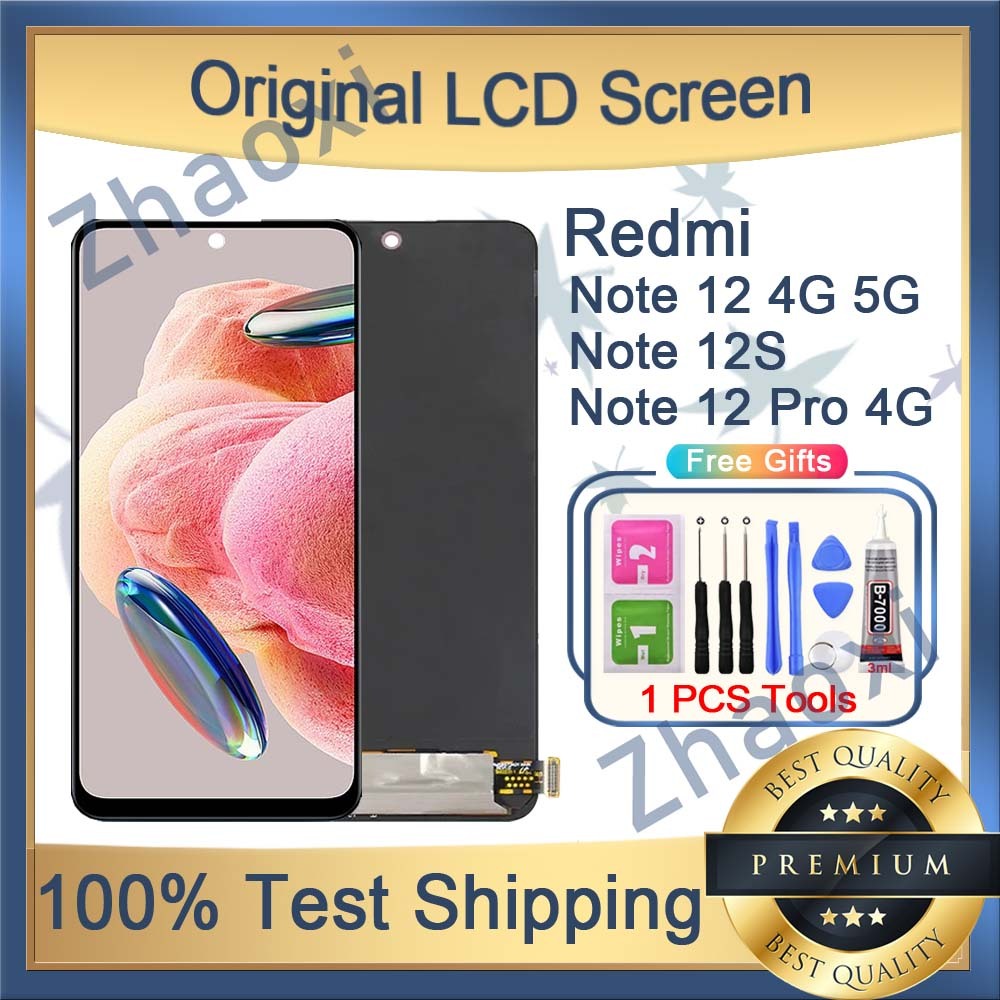 Original AMOLED Redmi Note 12 4G 5G Note 12S Note 12 Pro 4G LCD Screen ...