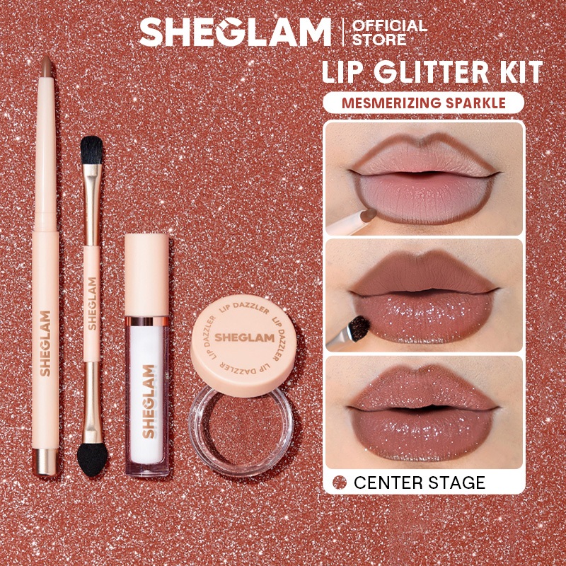 SHEGLAM Lip Dazzler Glitter Kit Long Lasting Lip Gloss Set 4 Pcs Lip ...