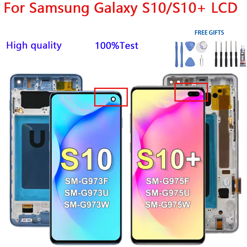 With Frame for Samsung Galaxy S10 Plus S10+ G975 G975F Lcd Display ...