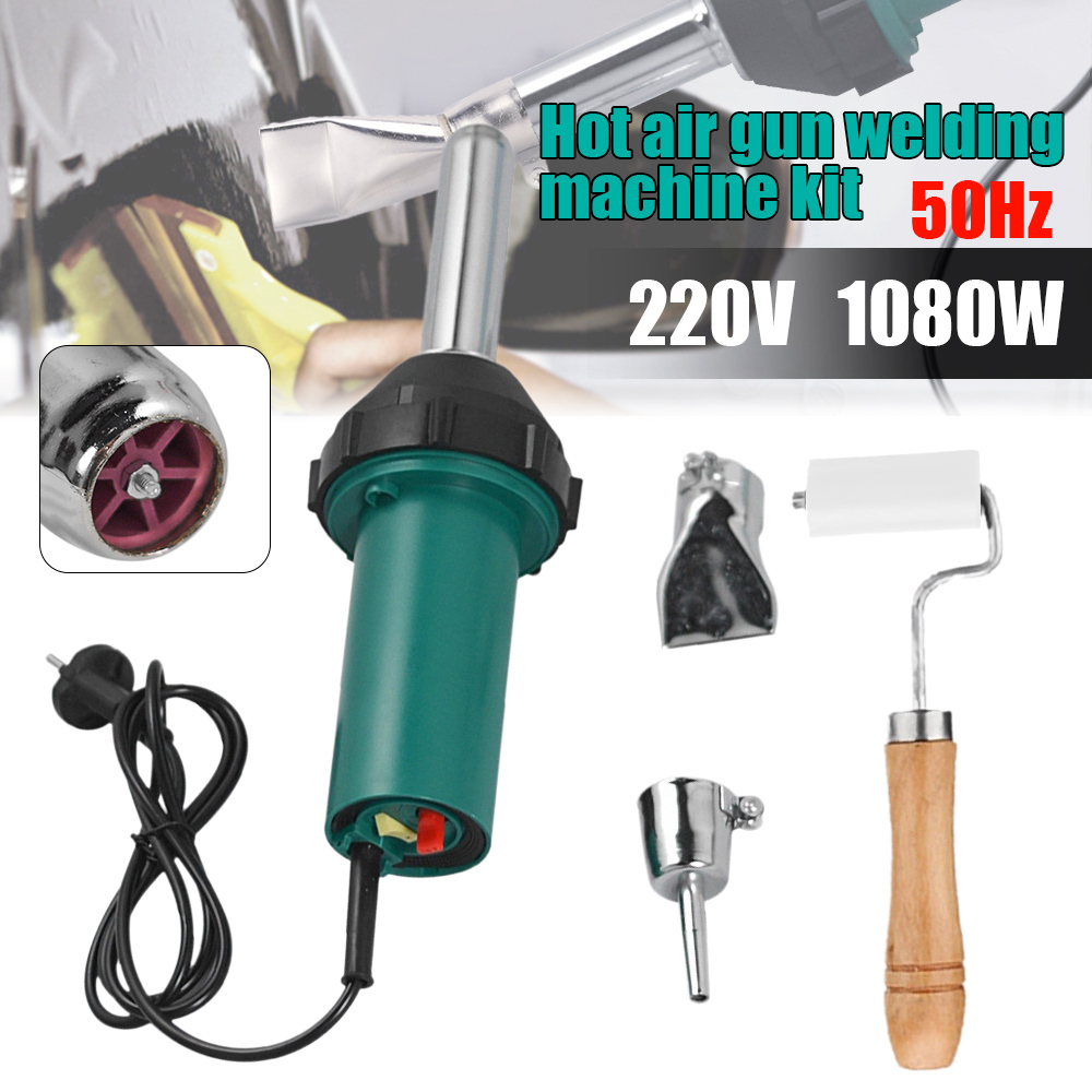 1080W 220V 50Hz Plastic Hot Air Welding Gun With Pencil Tip Nozzle Flat ...