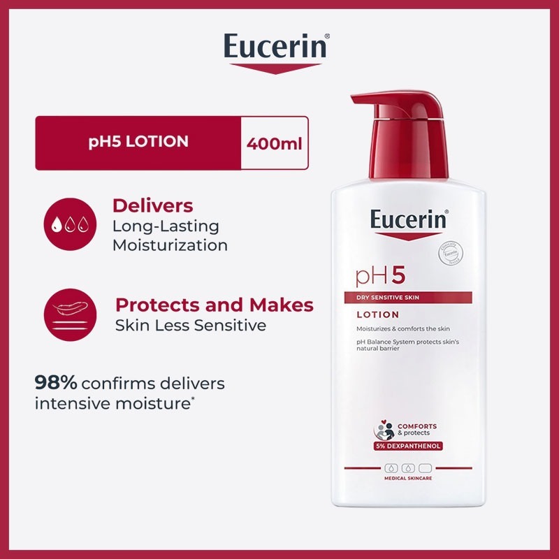 Eucerin pH5 Lotion Dry Sensitive Skin Body Moisturizer Lotion (400ml ...