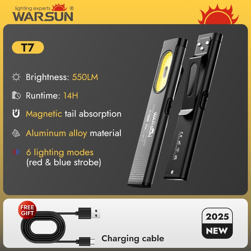 Warsun T7 mini torch EDC Keychain Flashlight USB-C Rechargeable ...