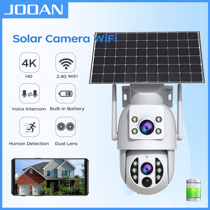 Jooan Solar WiFi Camera Wireless Dual Lens 4K Outdoor Waterproof HD IP ...