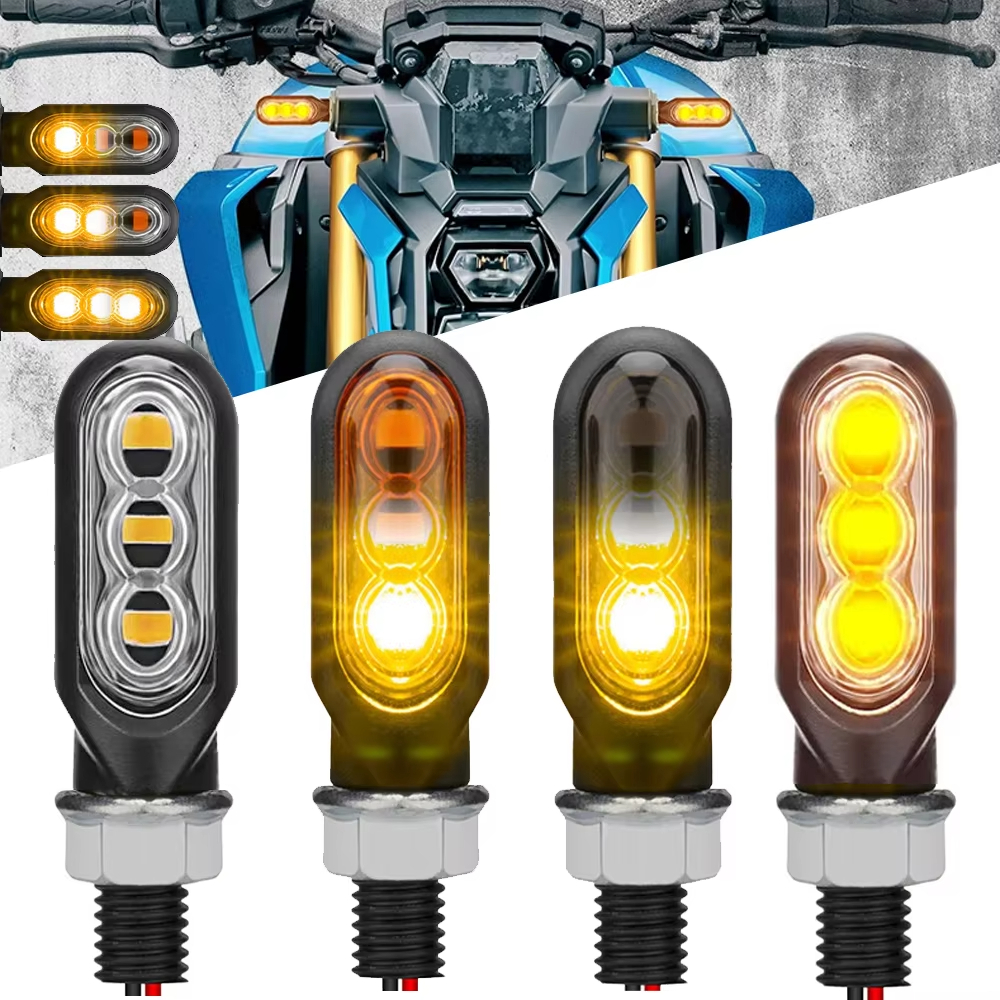Nlpearl 4Pcs 10mm Motorcycle 3 LED Turn Signals Directional Indicators ...
