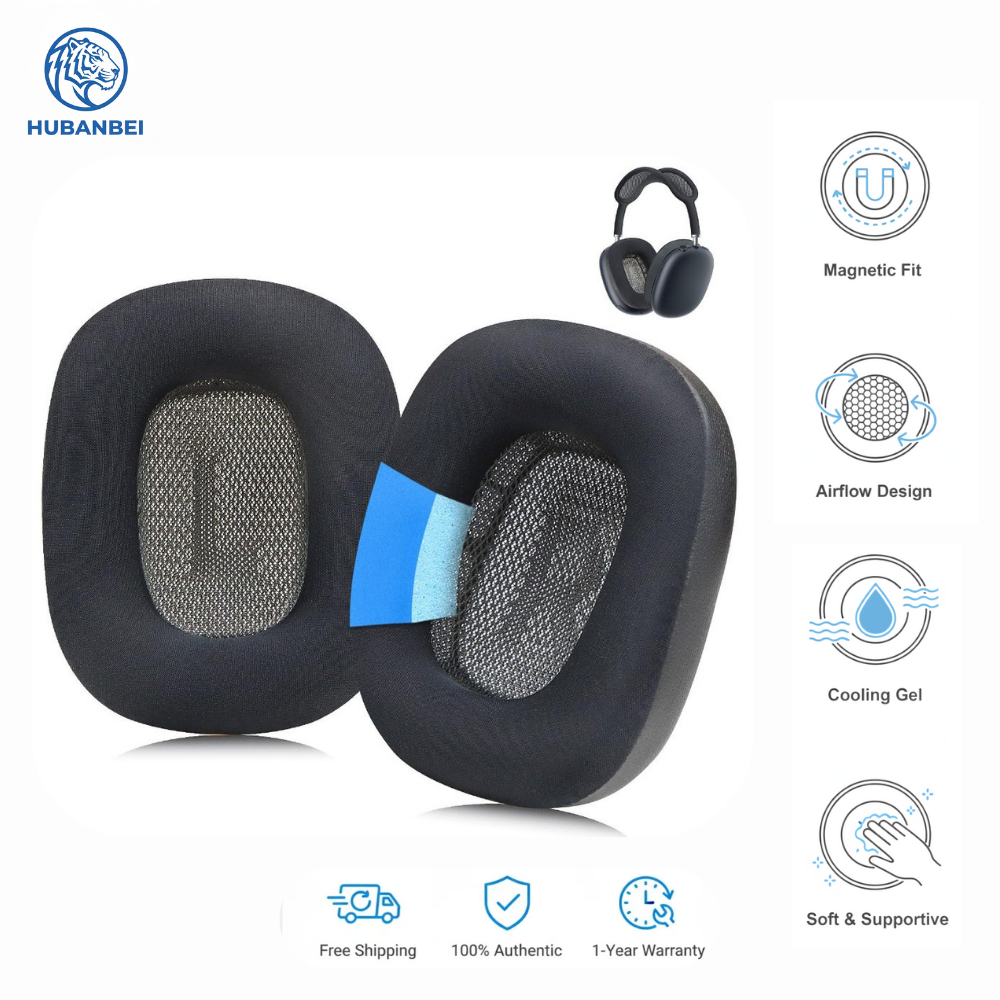 Cooling Gel Ear Cushions for AirPods Max – Ice Silk Cloth Memory Foam ...