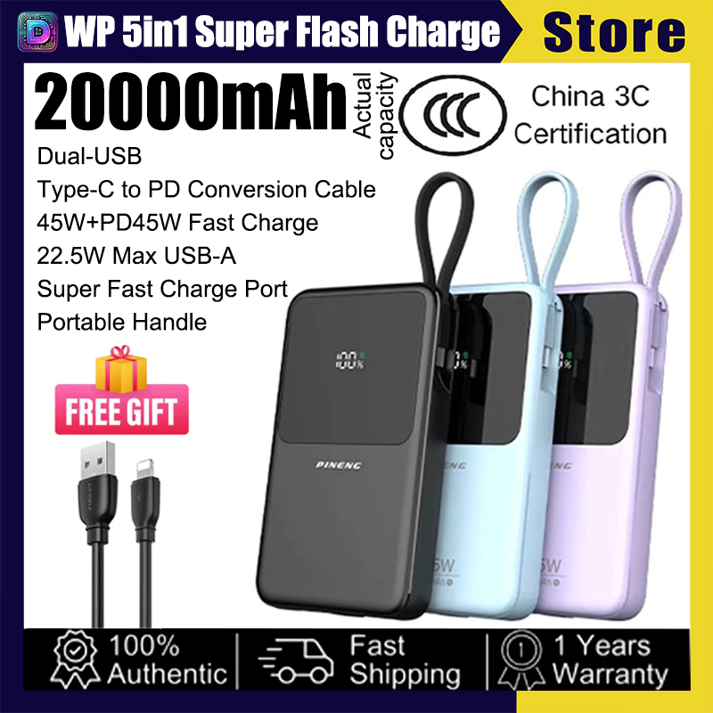 (3C Certified) WP 3C Powerbank 20000mah Fast Charging PN-891PD 45W ...