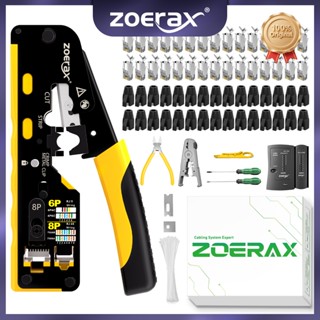 ZoeRax Cat7 Cat6A RJ45 Crimping Tool Kit with Pass-Through RJ45 Crimper ...