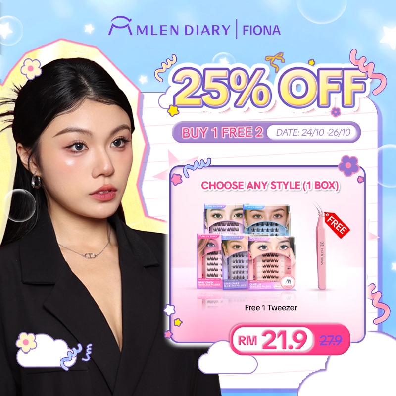 MLEN DIARY x FIONA Fans Exclusive Glue Free Lash Styles Natural Big Eye ...