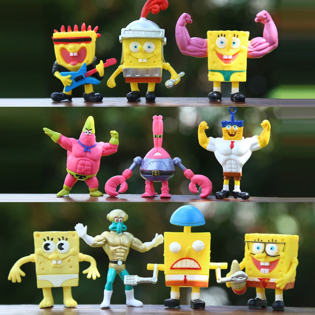 10Pcs/Set 5-8cm Sponge Baby Anime Figure Muscle Series Patrick Star ...