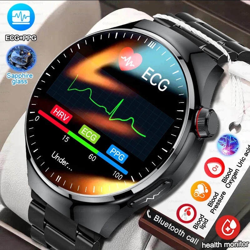 LIGE ECG+PPG Smartwatch Blood Lipids Uric Acid Blood Oxygen Smart Watch ...