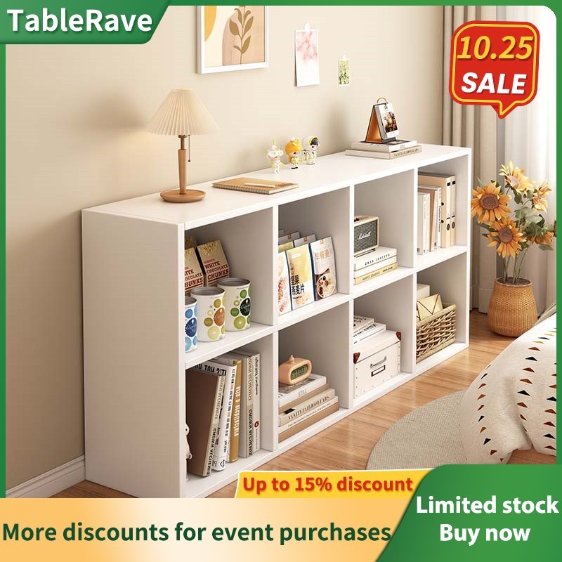 Multipurpose Grid Rack DIY Bookshelf Wooden Book Storage Bookcase ...