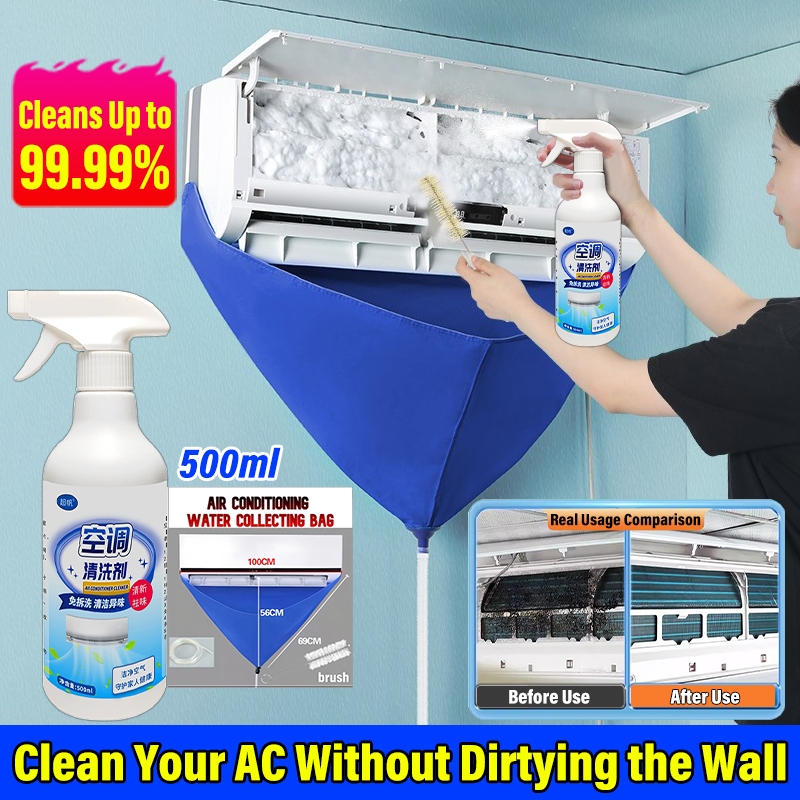 500ML Air Conditioner Cleaner Spray For aircond cleaning kit Air Con ...