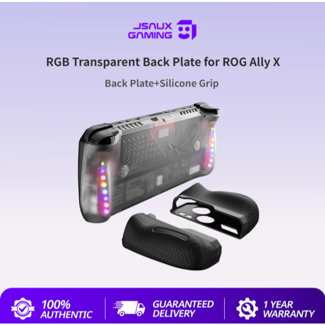 JSAUX ROG Ally Case Accessories RGB Transparent Back Plate for ROG Ally ...