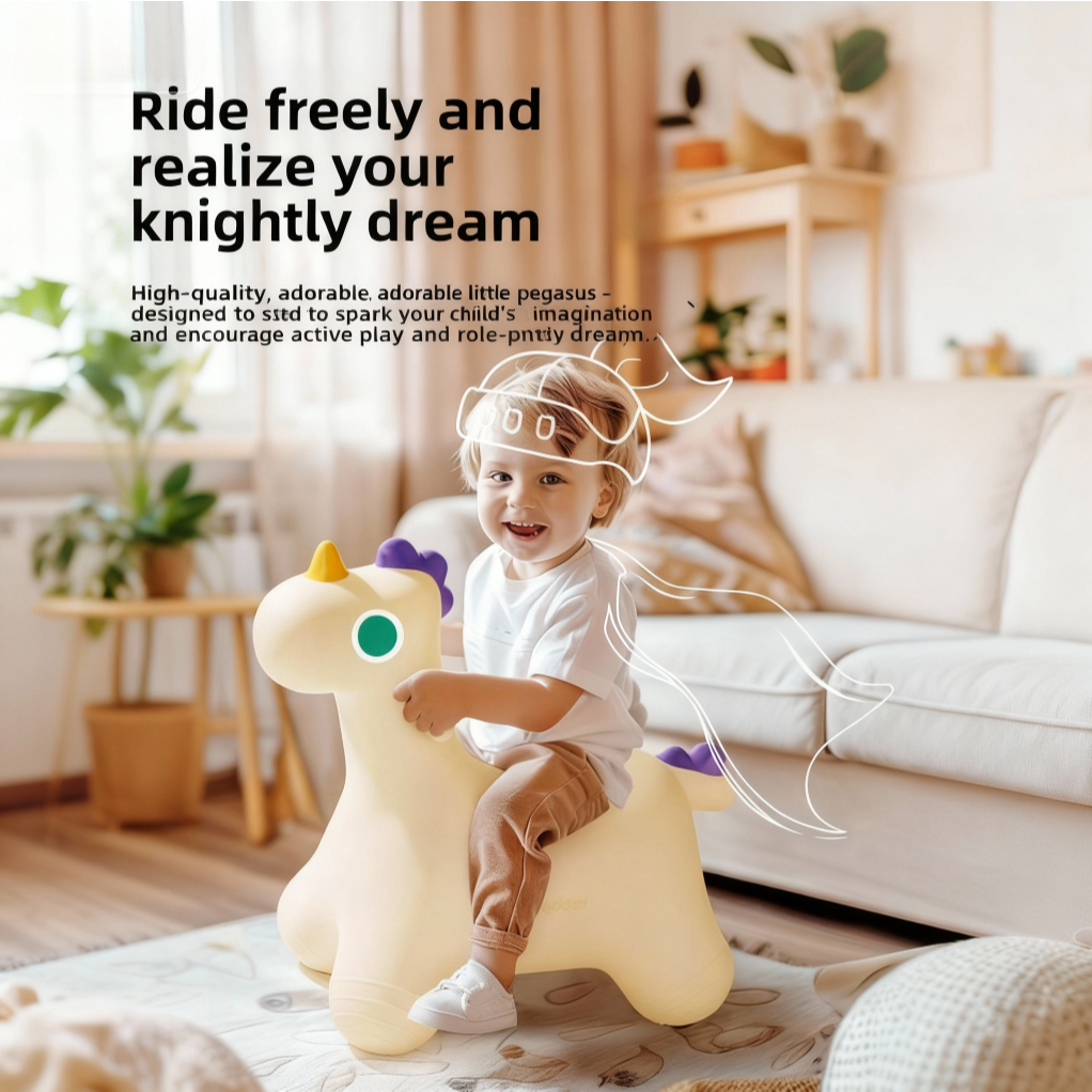 2-in-1 Inflatable Hopper & Rocking Horse-Bouncing Ball for Toddlers ...