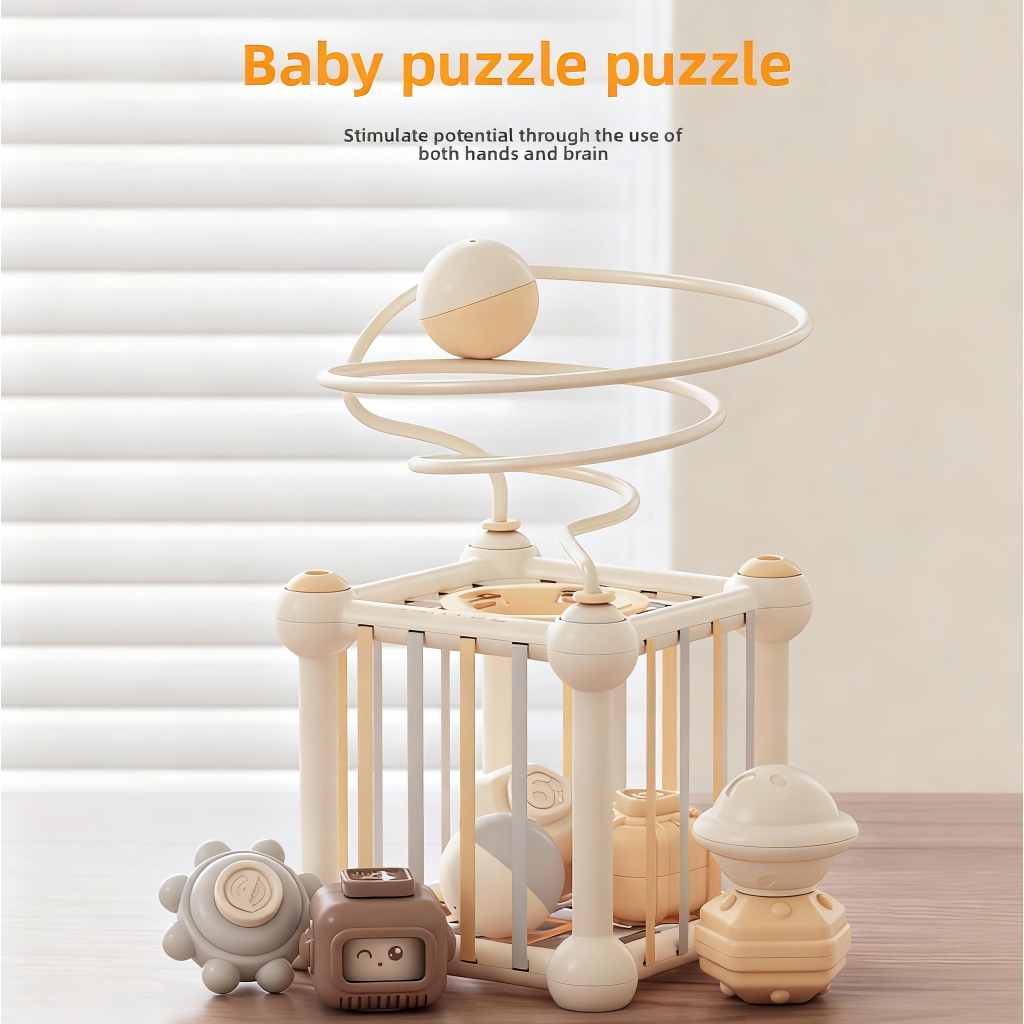 Baby Sensory Shape Sorter Toy,Montessori Educational Rattle Teether for ...