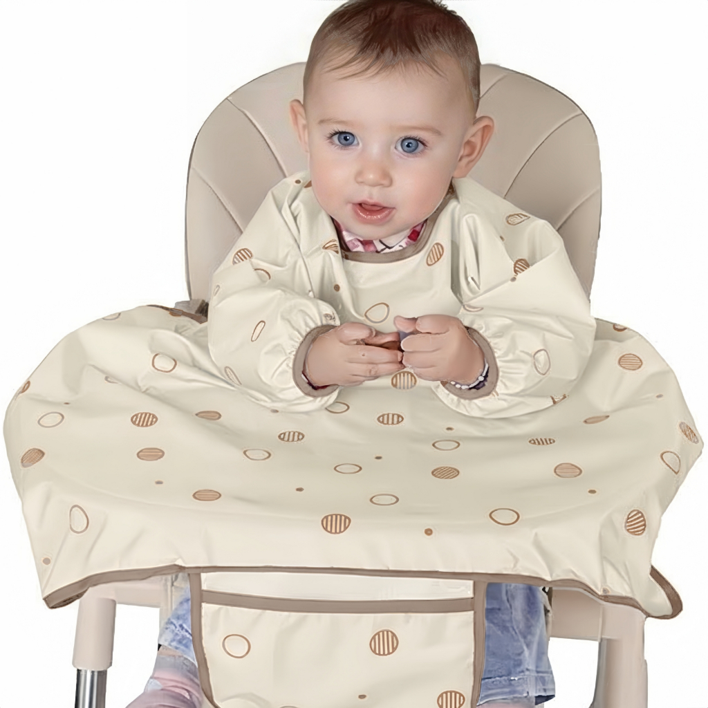 Coverall Baby Feeding Bib for Eating,Long Sleeves Bib Attaches to ...