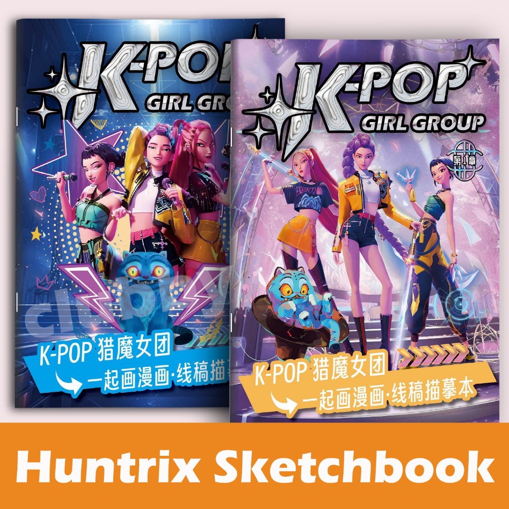 3 Kpop demon hunters coloring book Huntrix Rumi Zoey Mira Buku mewarna ...