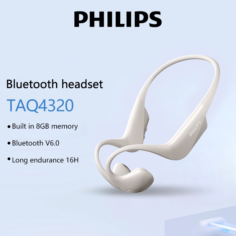 PHILIPS TAQ4320 Bone Conduction Bluetooth Headphones 8G Memory ...