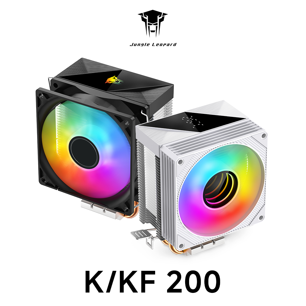 Jungle Leopard KF200 PC Case CPU Cooler Digital Display Color LED Pipes ...