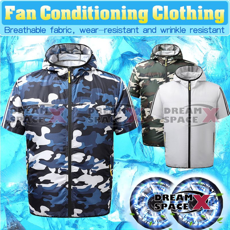 Men's Fan Air-Conditioning Clothing Fan Jacket Sunscreen And Cooling ...