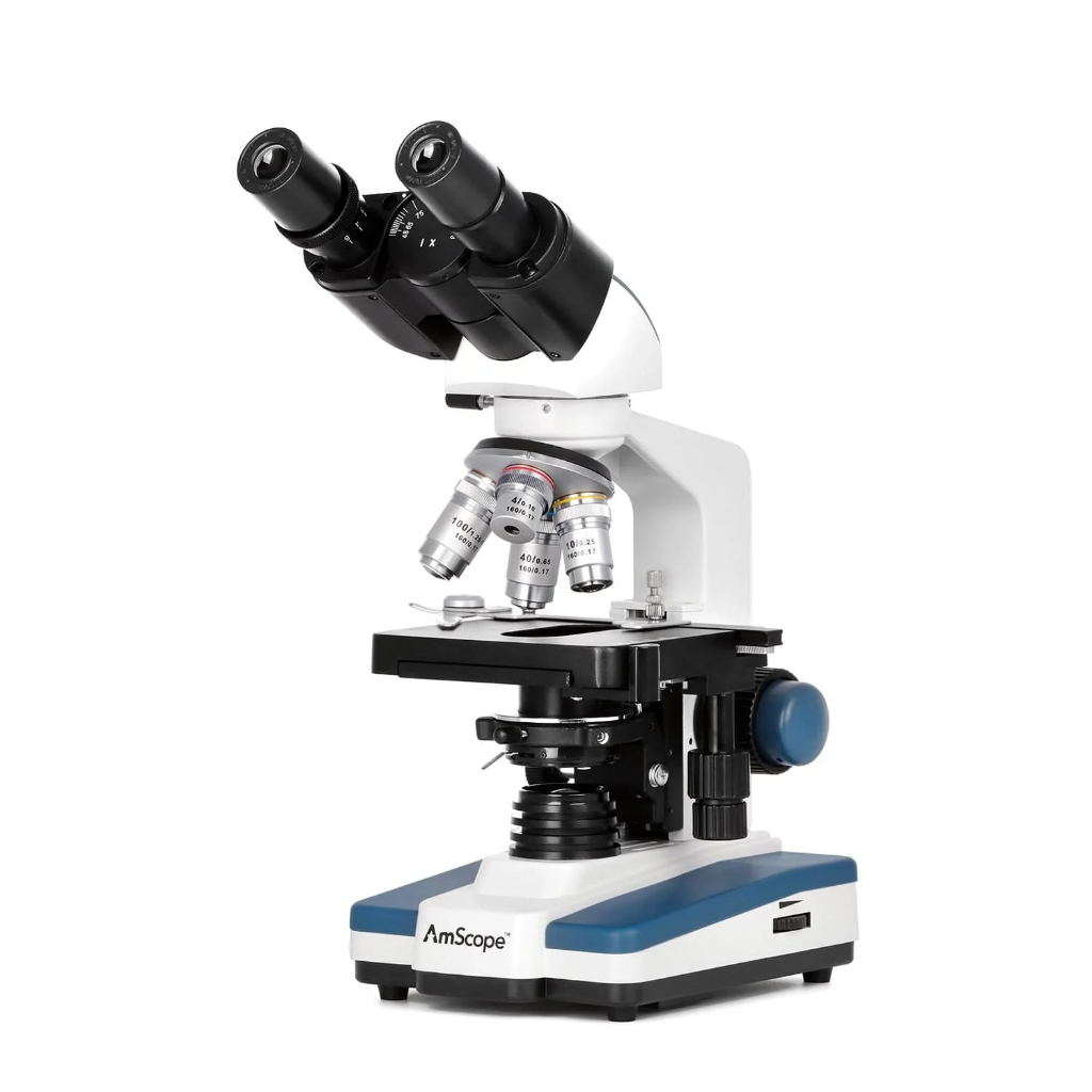 AmScope 40X-1000X LED Lab Binocular Compound Microscope with 3D Two ...