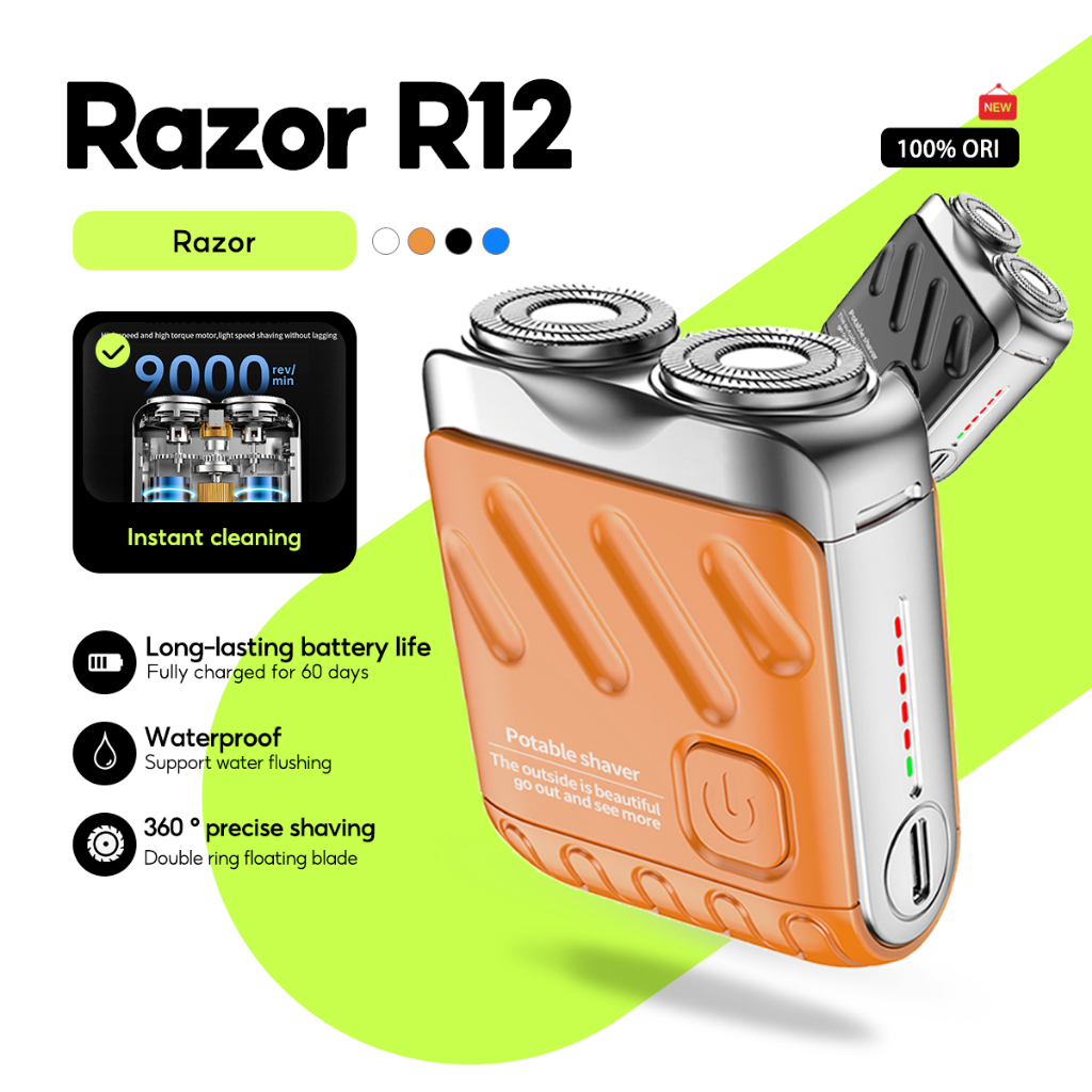 Razor R12 Electric Shaver Super Powerful Electric Motor Smooth Shaving ...