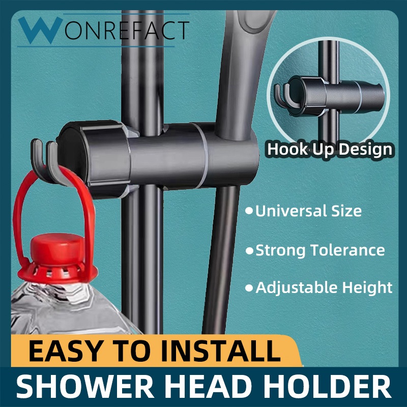 Black Shower Rack Rail Sliding Bathroom Shower Room Adjustable Shower ...