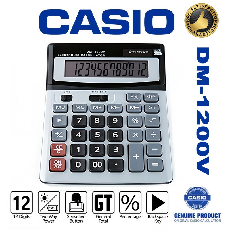 CASIO Calculator DM-1200V Standard Calculator Electronics Calculators ...