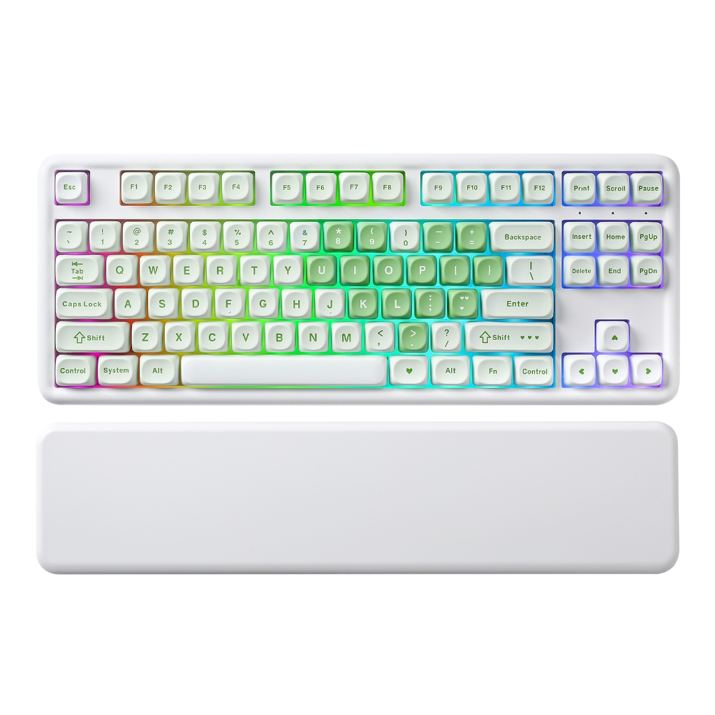 YUNZII B87 Matcha Heart Wireless Mechanical Keyboard, QMK/VIA ...