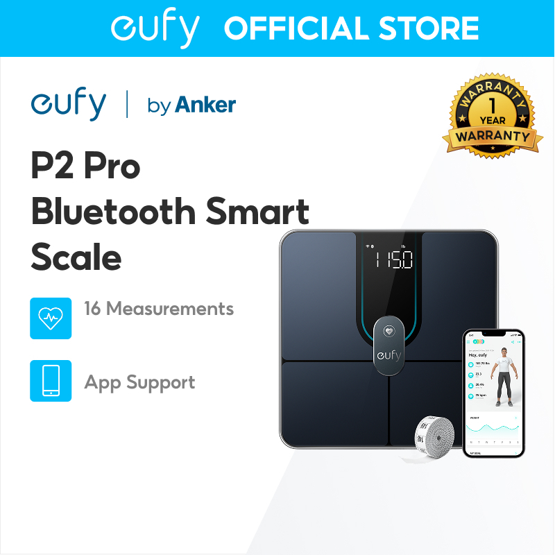 Eufy by Anker P2 Pro Smart Digital Bathroom Scale for Body Weight with ...