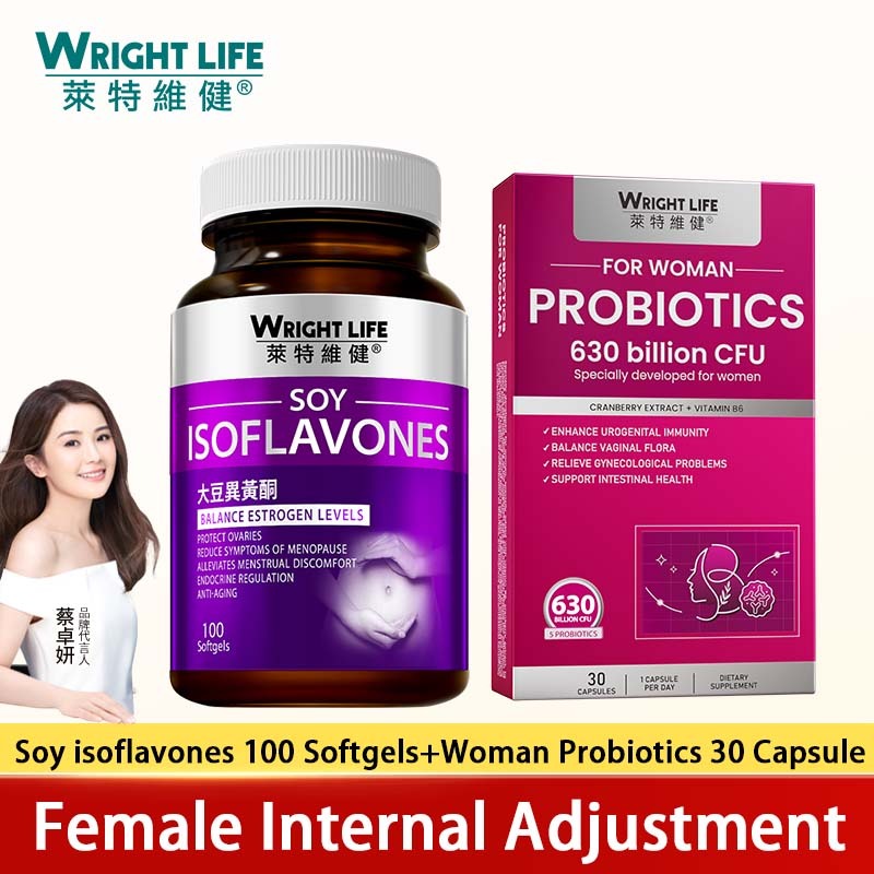 【Halal】Wright Life Soy isoflavones + Woman Probiotics 630 Billion CFU ...