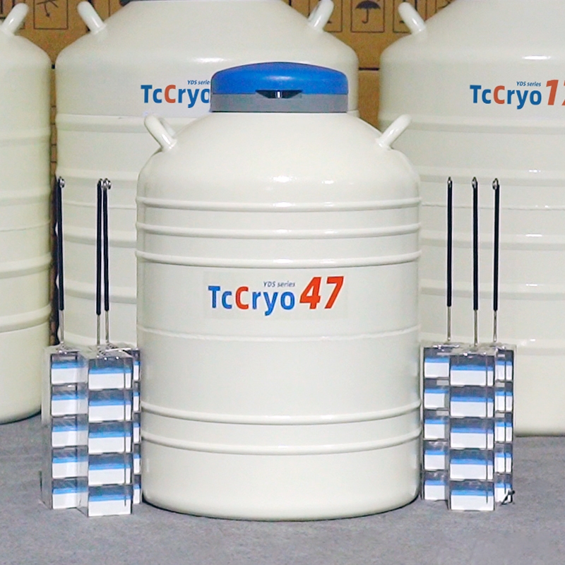 47L Laboratory Liquid Nitrogen Bottle 6 Cryogenic Racks Sample Storage ...