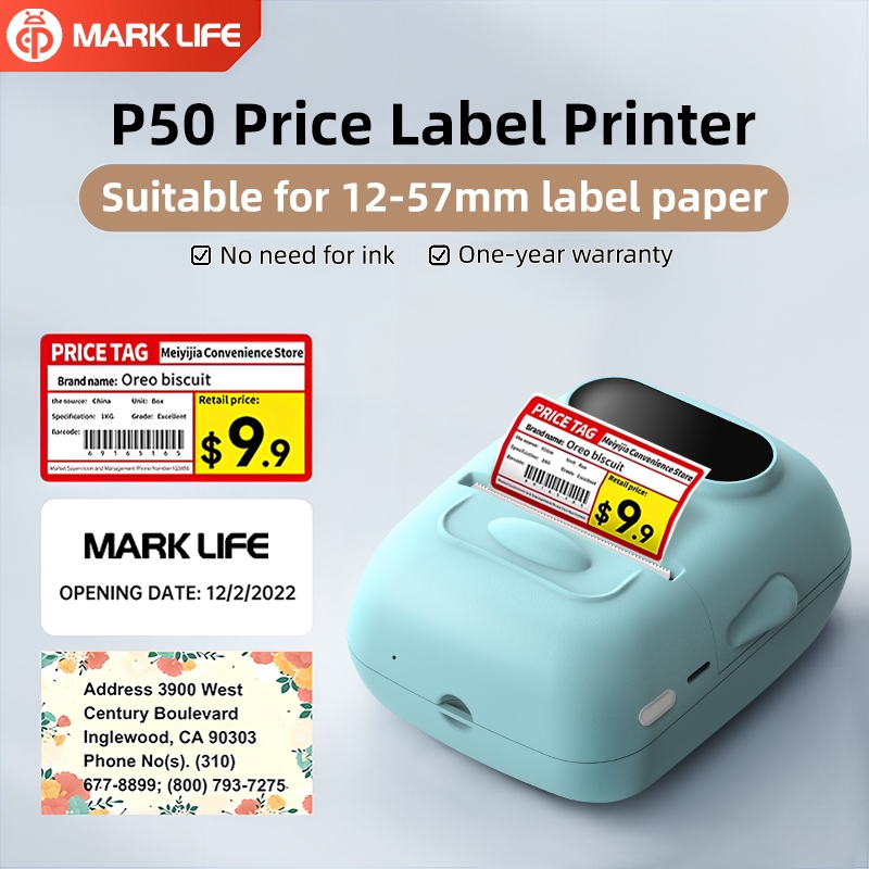 Marklife P50 Label Printer Portable Sticker Thermal Printer Price Tag ...