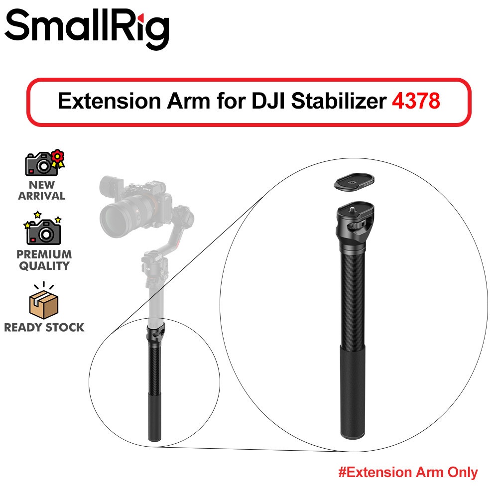 SmallRig 4378 Gimbal Extension Pole, 15" / 37cm Carbon Fiber Stabilizer ...