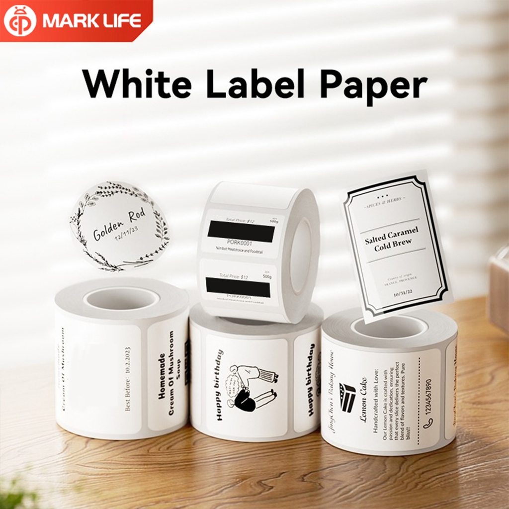 MARKLIFE White Thermal Label Sticker Paper Width Clothing Commodity ...