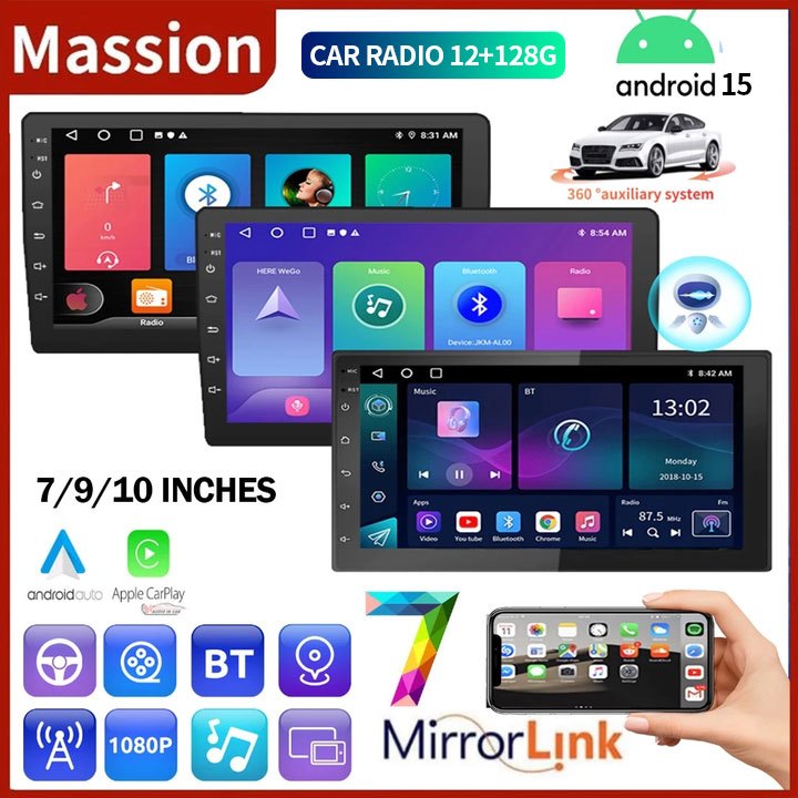 12+128GB Android Player Android 15 android car player 7/9/10 inch Car ...
