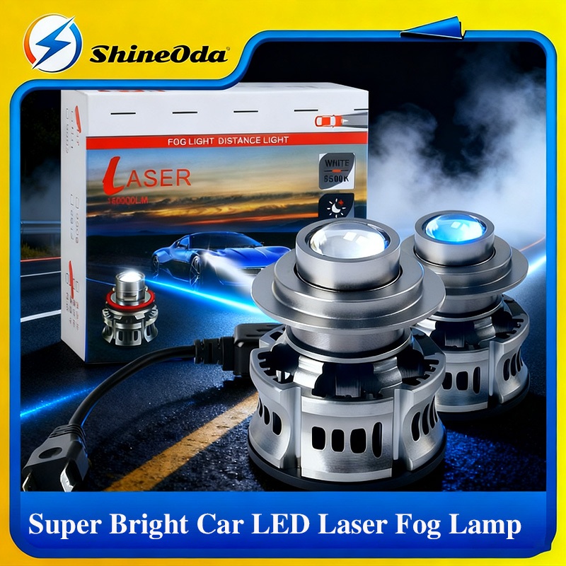 [ Three Colors ] 2PCS Super Bright Car LED Laser Fog Light Convex Lens ...