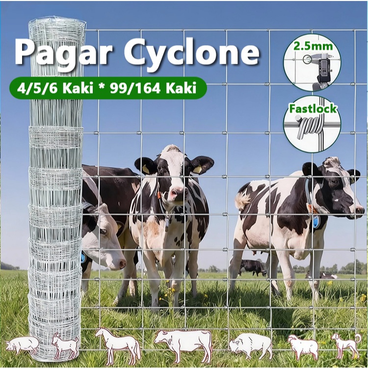 Pagar Cyclone Fence Mesh 3/4/5/6 Kaki Pagar Lembu/Pagar Kambing/Pagar ...
