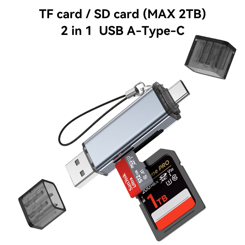 2 In 1 Dual Interface Card Reader High-Speed Transfer Compatible With ...
