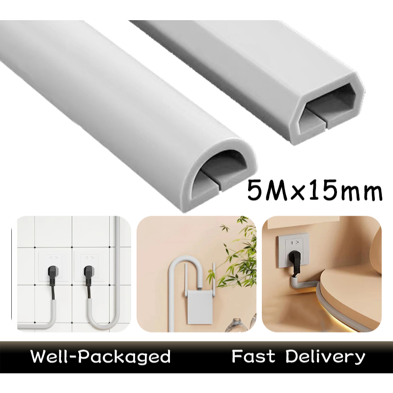 2meter to 5 meter Wall Cord Cover Sleeve Soft Pvc Wire Hiders Protector ...