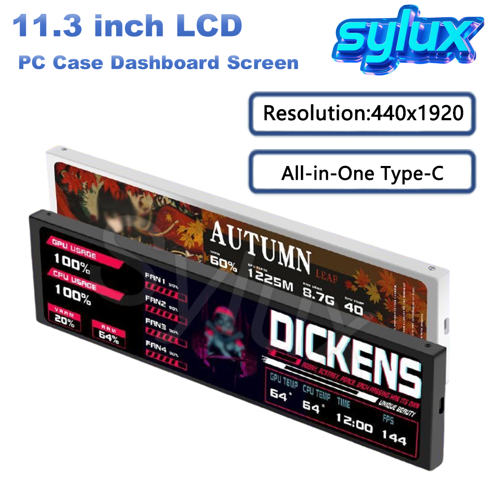 [ 11.11 Special ] 11.3 Inch IPS Long Strip PC Case Monitoring Screen ...