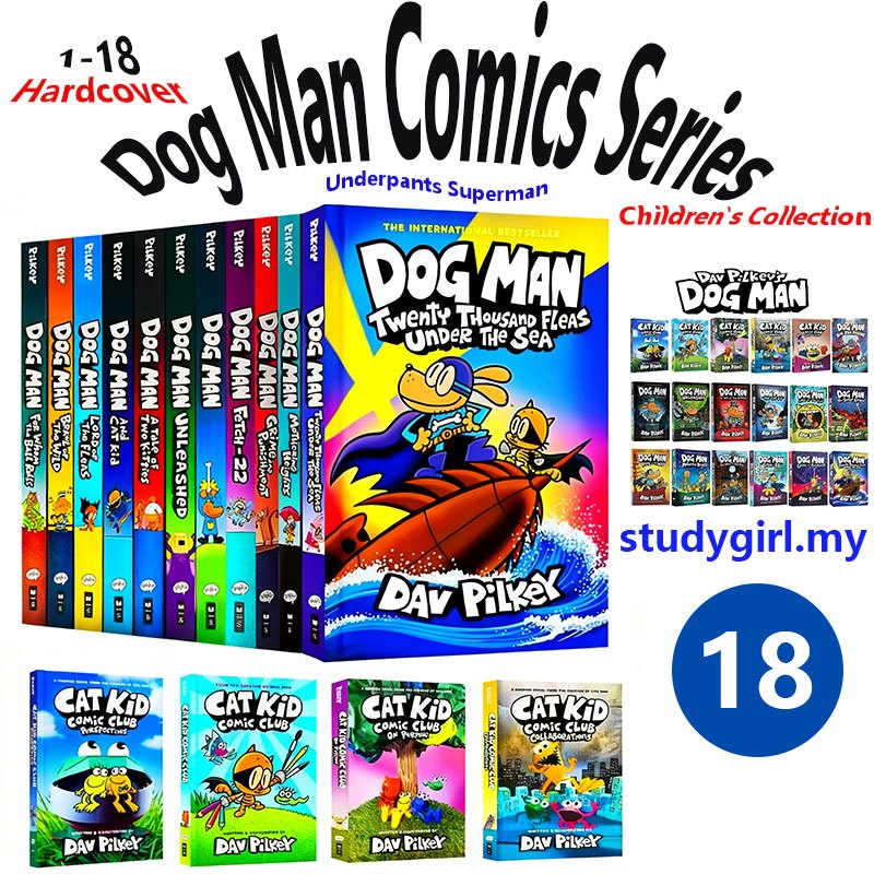 Dog Man Comics Series Children's Collection 18 Books Hardcover | Shopee ...