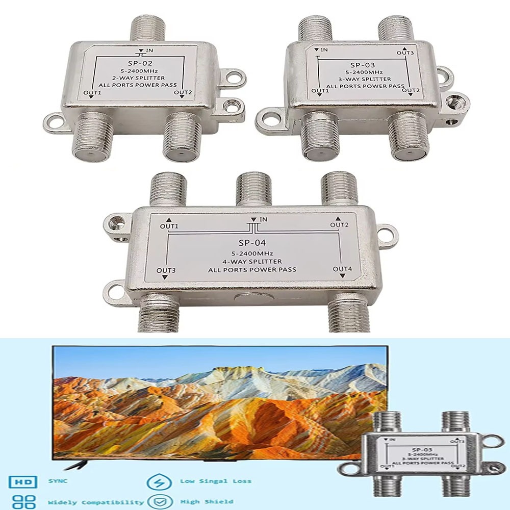 2/3/4 Way TV Antenna Satellite Splitter Coaxial Cable Antenna Cable Tv ...