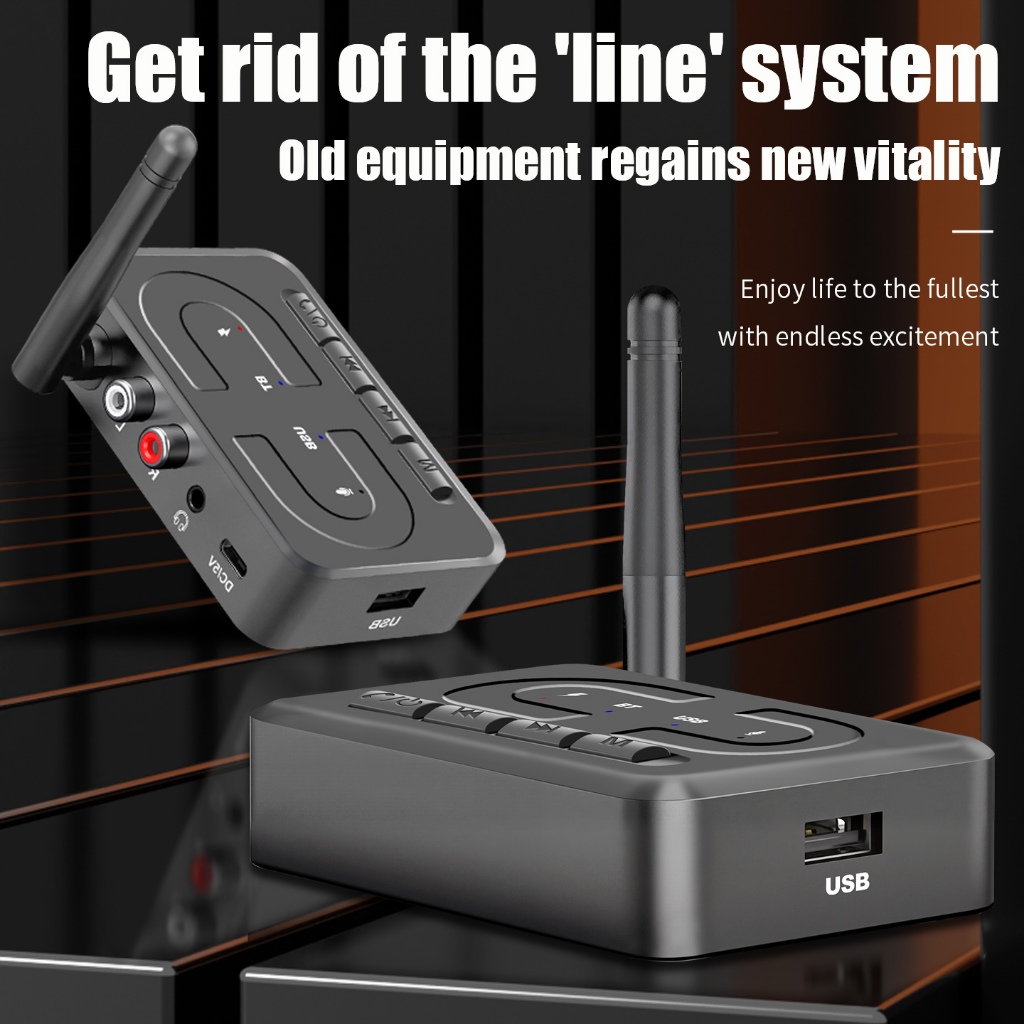 AUX RCA Bluetooth Receiver Adapter for Home Stereo System, HiFi 3.5mm ...