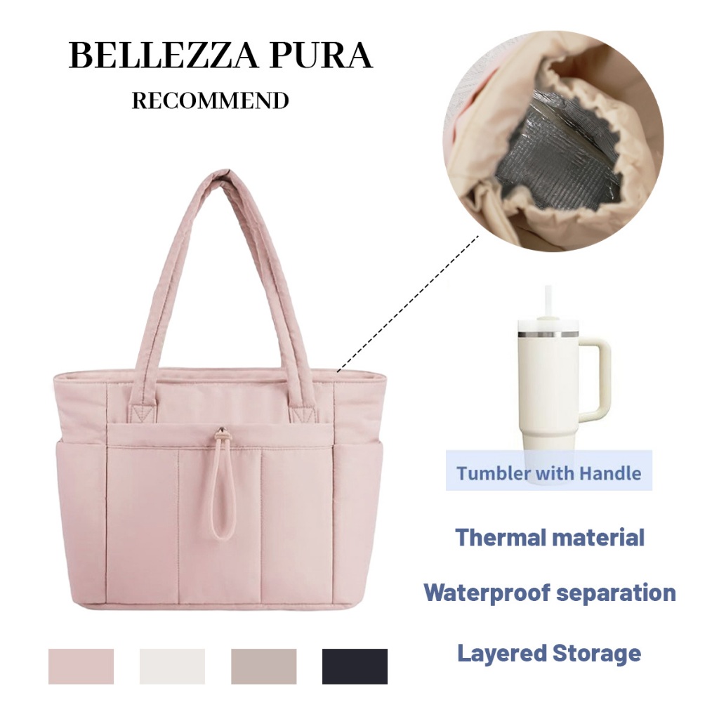 Bellezza Pura Tote Bag Large Capacity Waterproof Handbag Commuter ...